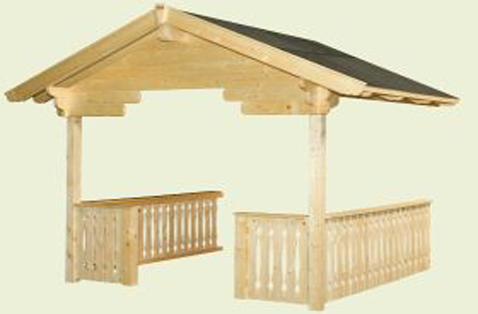 Canopy With Parapet - Finestam Log Cabins UK